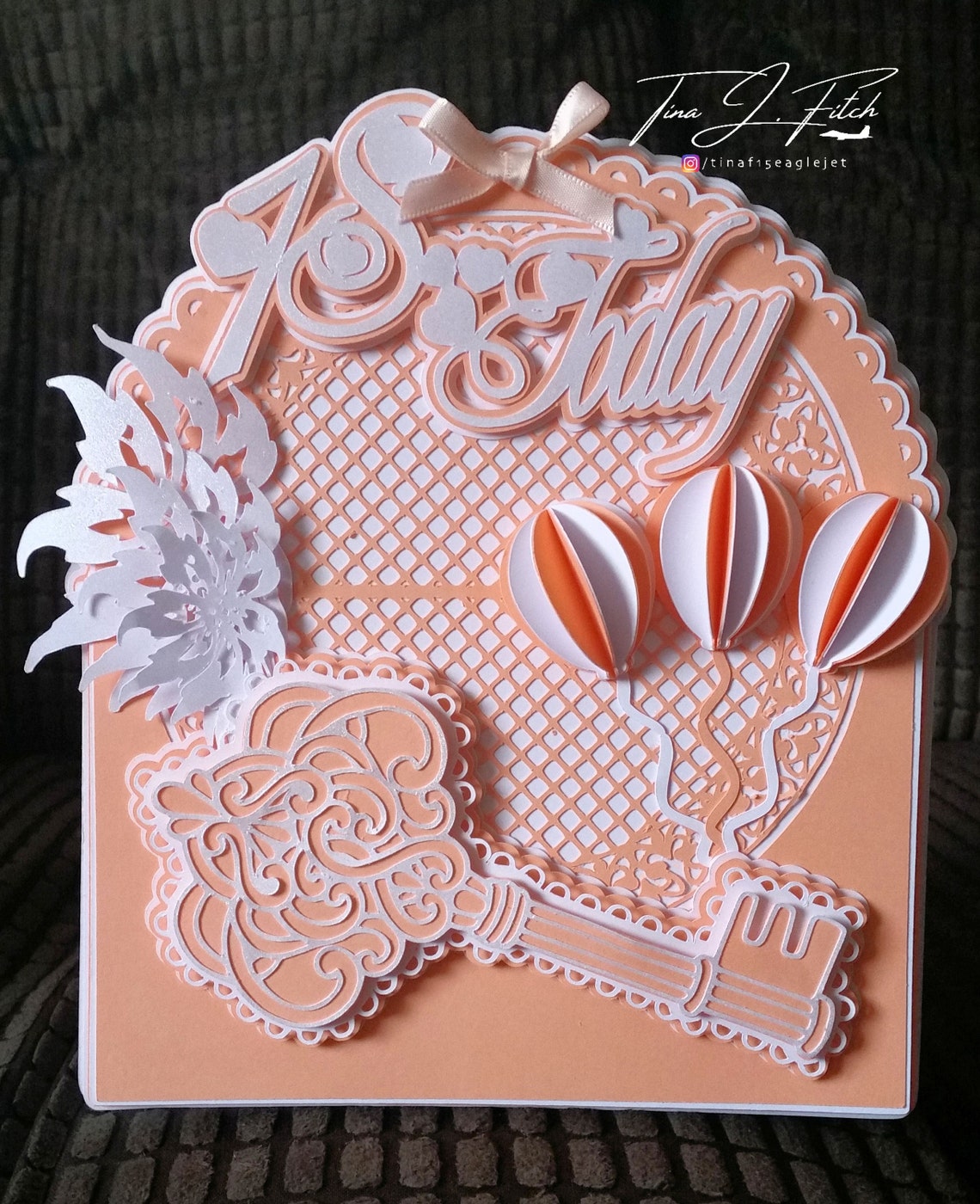 18th Key Balloon Card Cutting Files SVG Silhouette Cameo - Etsy