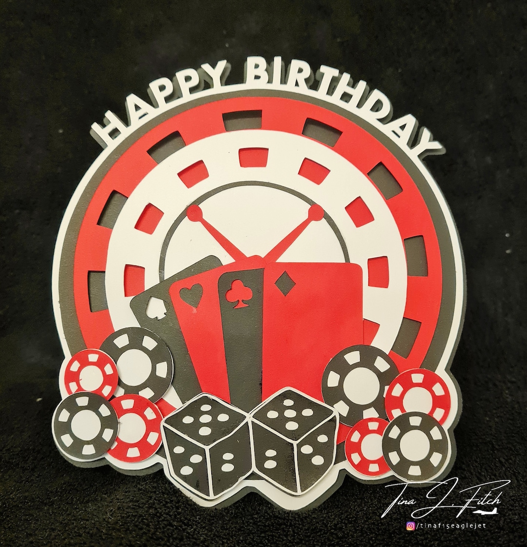 Gambler Birthday Card TF0669, Cutting Files SVG, Silhouette Cameo ...