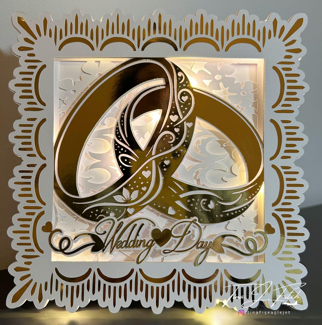 Wedding Day Luminaire Card Template TF0834, Cutting Files SVG ...