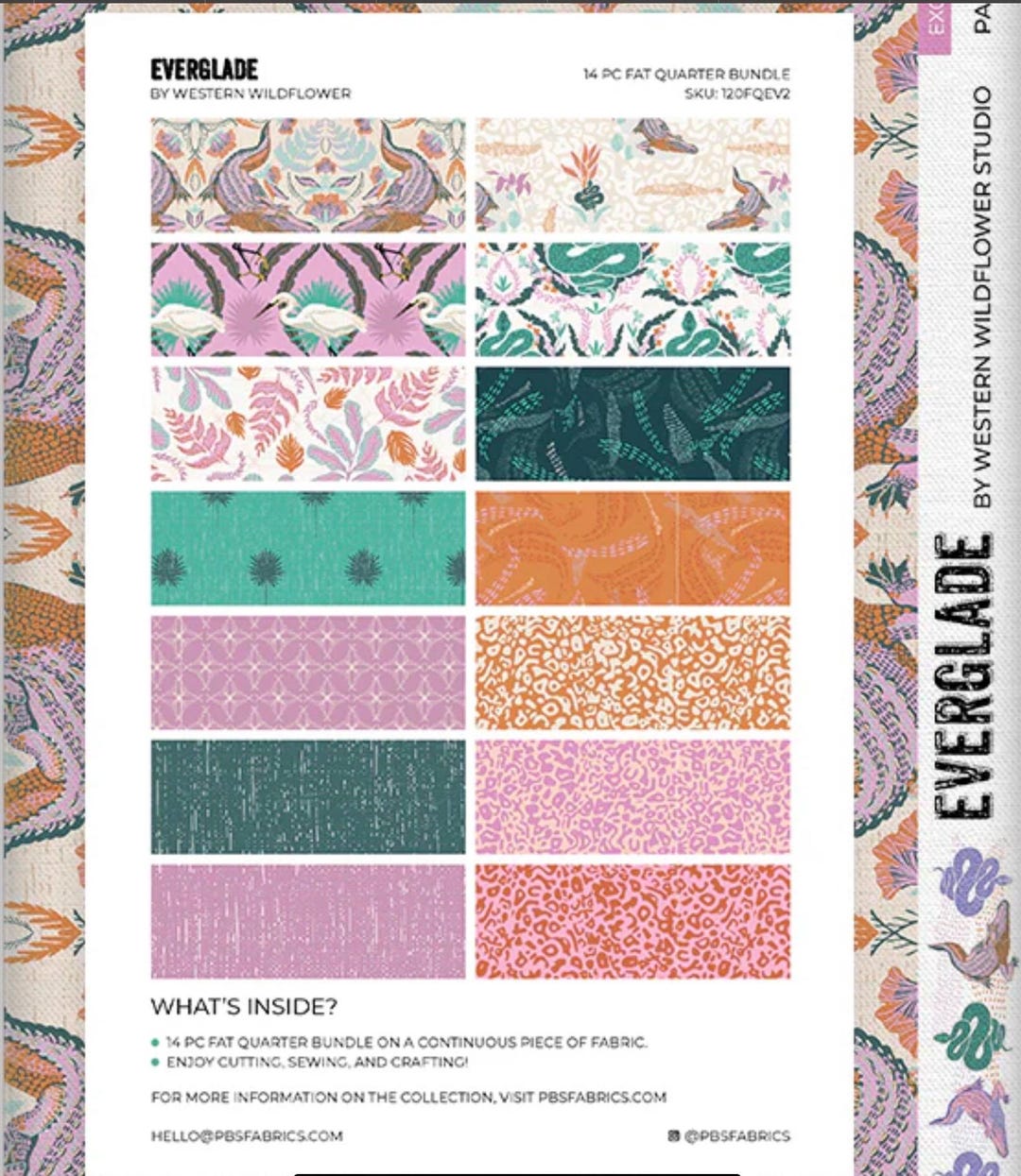 Everglades Flat Fat Stack, 14 Fat Quarter Bundle - Etsy