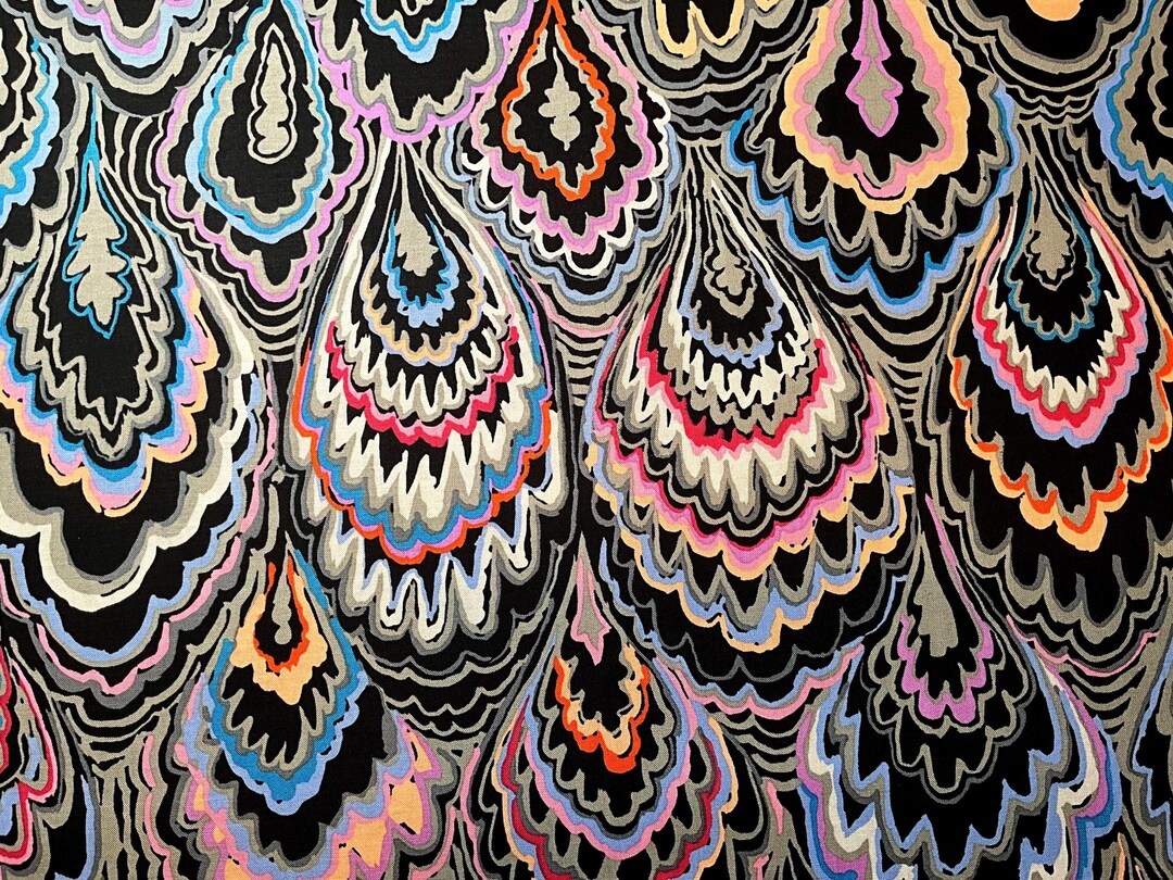 Kaffe Fassett Collectivfe Marble Scallops Black for Free Spirit Fabrics ...