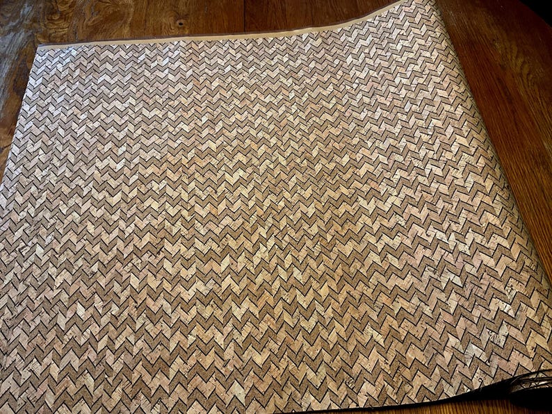 Sallie Tomato Cork Fabric, VZ Pro Natural Chevron - Etsy