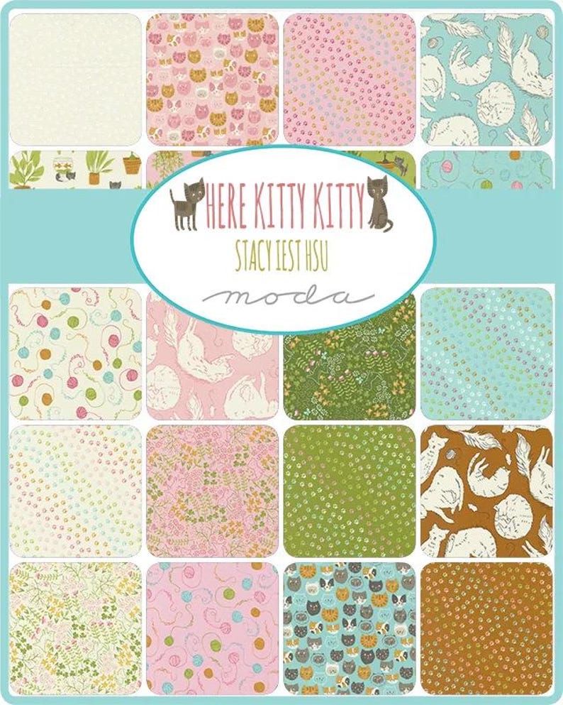 Here Kitty Kitty Layer Cake by Stacy Iest Hsu From Moda Fabrics - Etsy