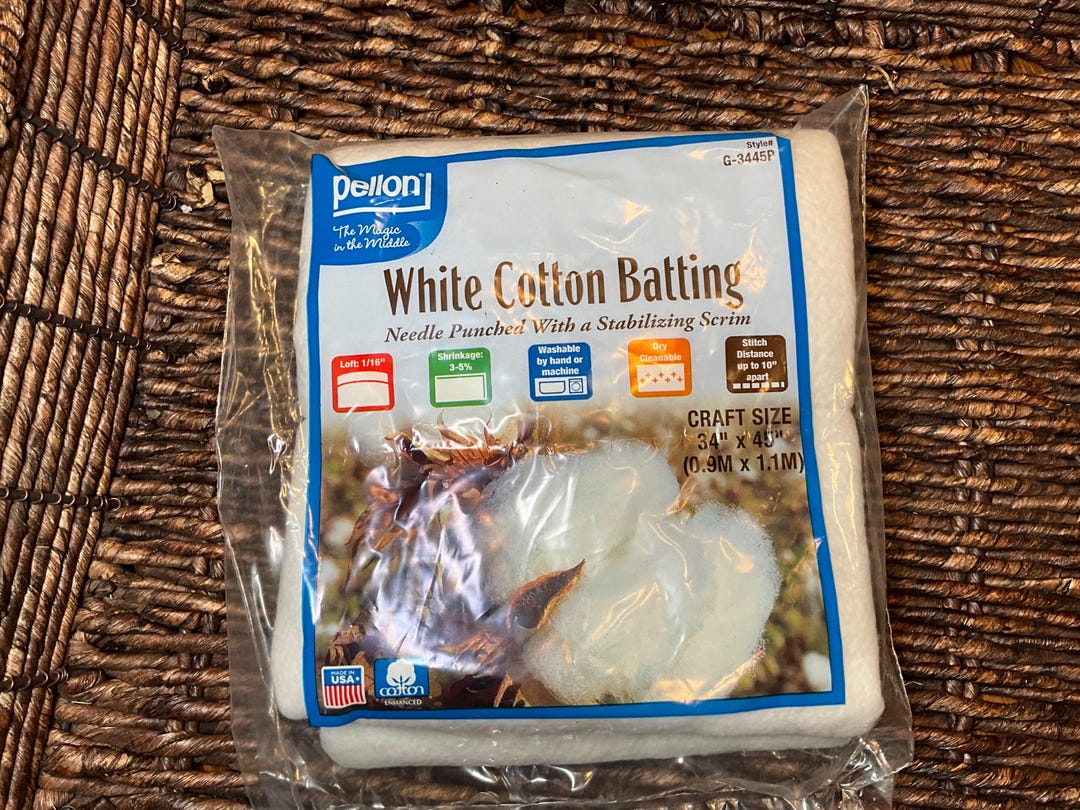 Pellon White Cotton Batting - Craft Size 34” X 45” - Etsy