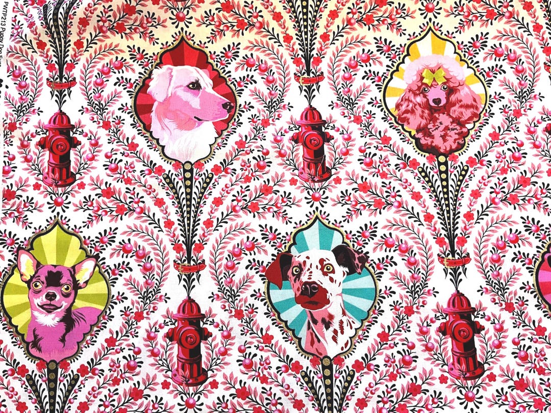 Tula Pink Besties, Puppy Dog Eyes Blossom for Free Spirit Fabrics - Etsy