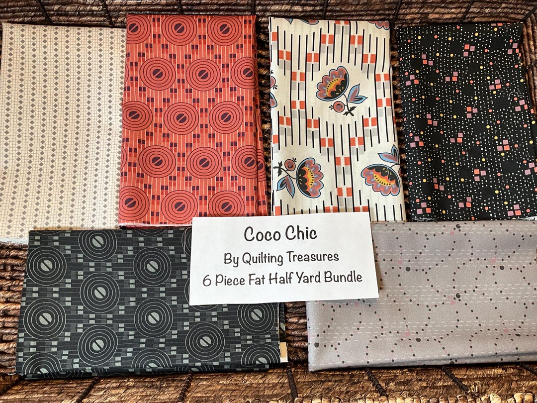 Coco Chic Half Yard Bundle of 6 Different Fabrics by Quilting Treasures ...