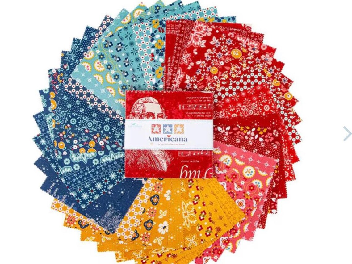 Americana Fabric Stacker: 5" Cotton Squares, Lori Holt Riley Blake ...