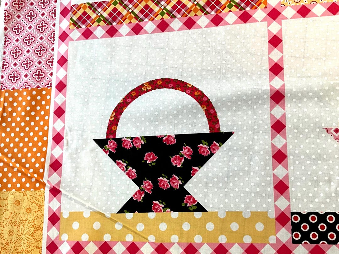 Basket Panel Black From Lakehouse Fabrics - Etsy
