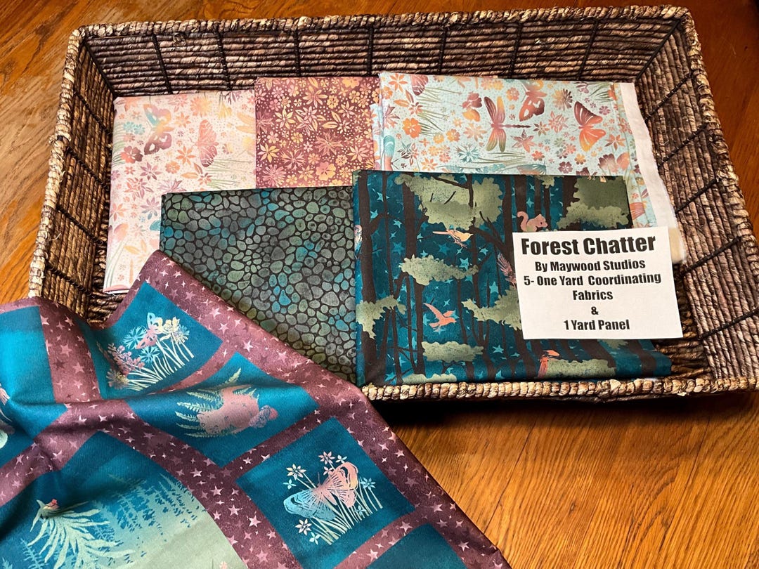 Forest Chatter 1 Yard Bundle of 5 Coordinating Fabrics and 1 (36” X 43 ...