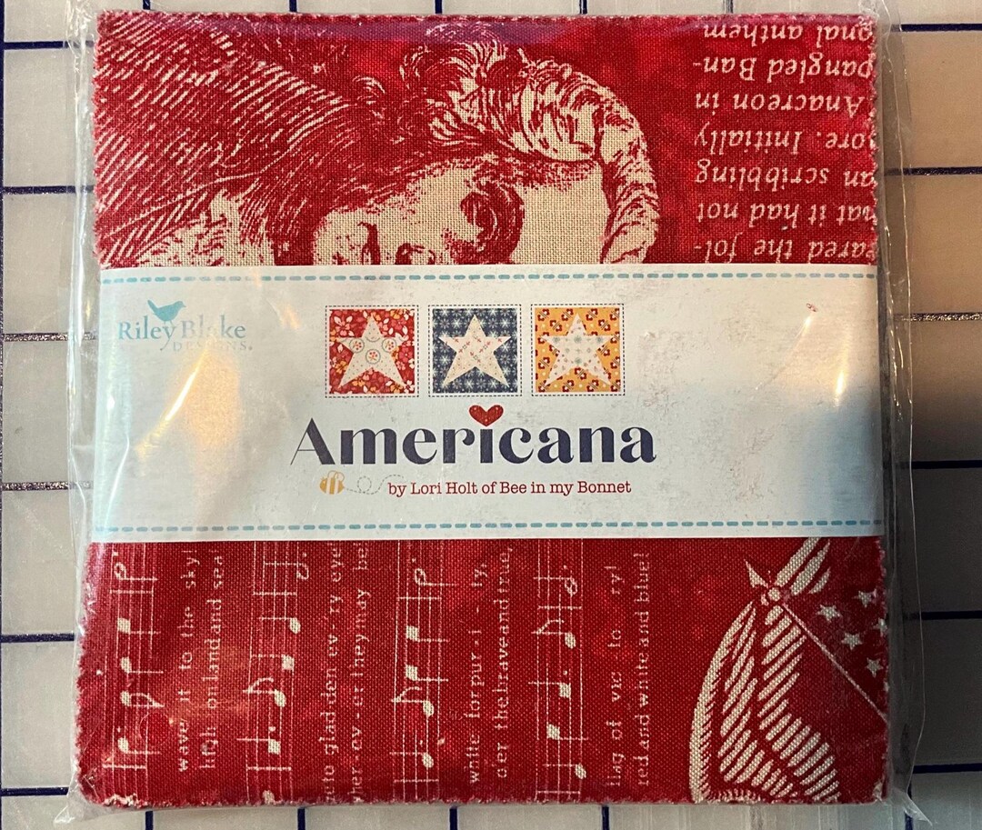 Americana Fabric Stacker: 5" Cotton Squares, Lori Holt Riley Blake ...