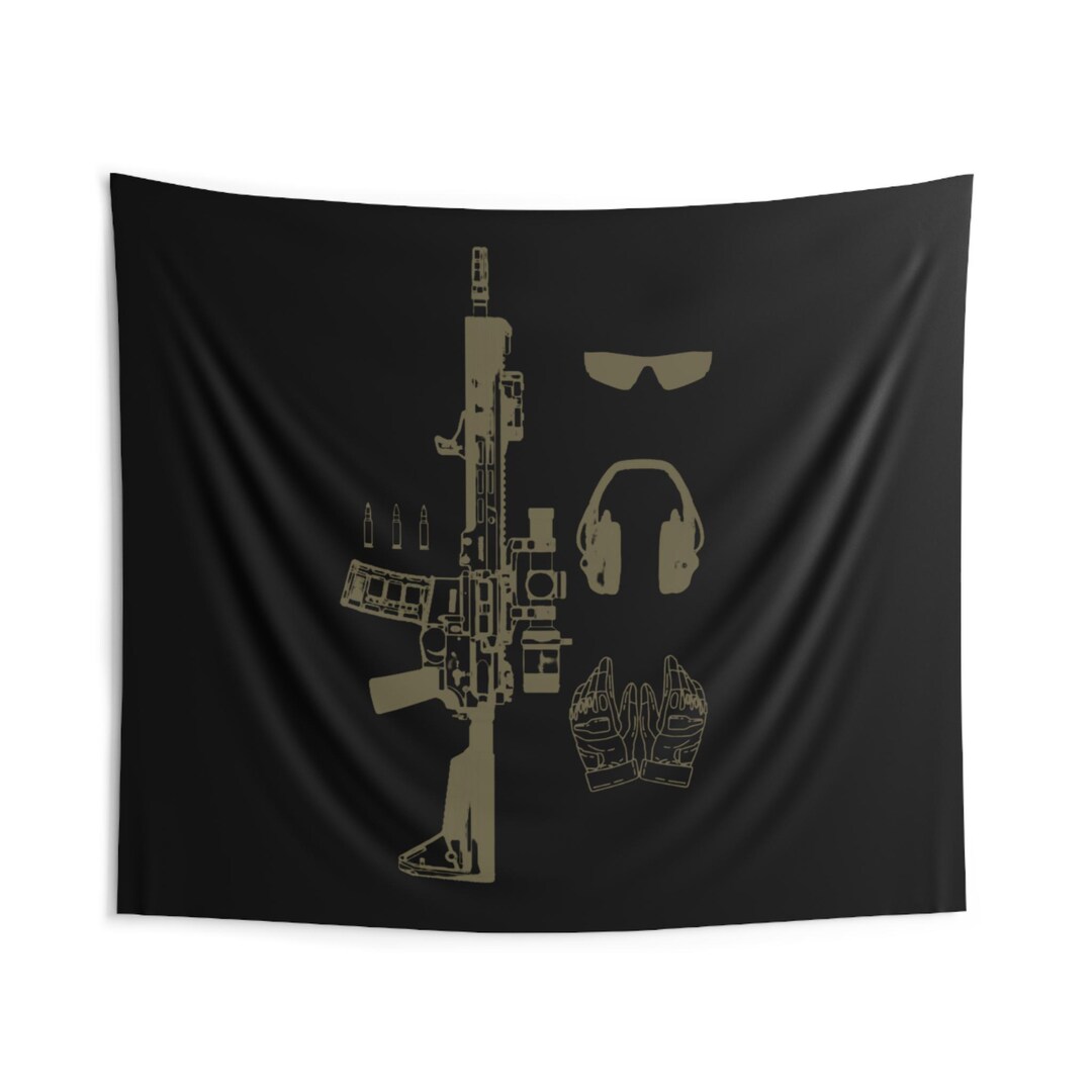 AR 15 Tactical Loadout Tapestry, Military Gun Wall Art - Etsy