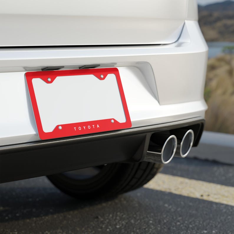 Red Toyota Metal License Plate Frame, Stylish Auto Accessory for Car ...