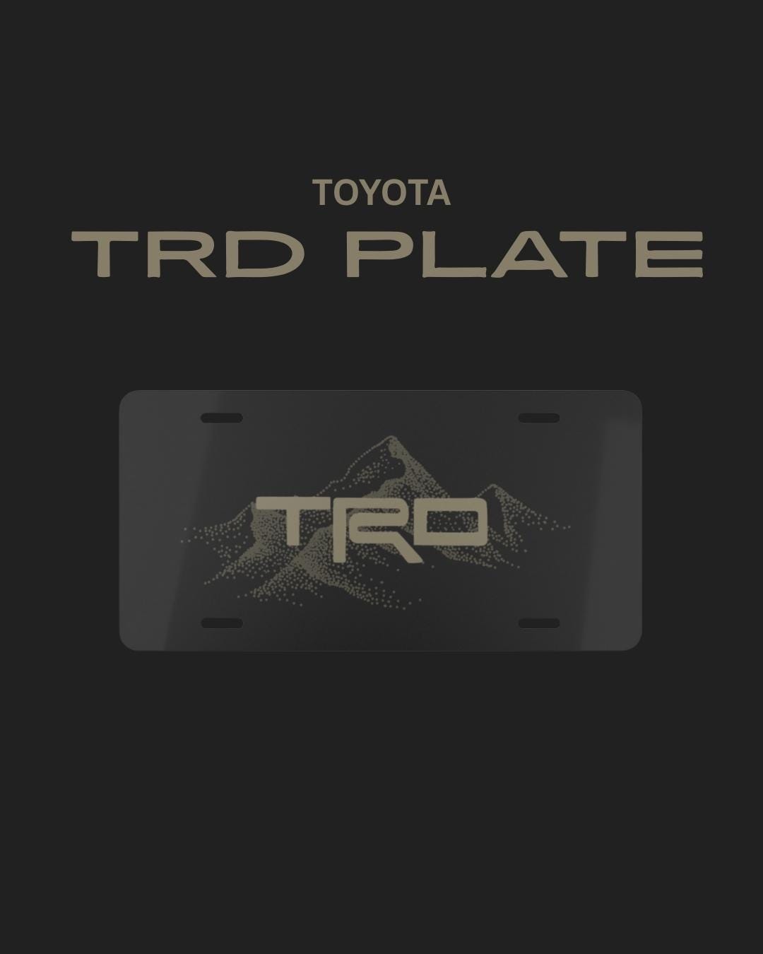 Toyota TRD Vanity Plate, Custom Metal License Plate, Car Decor for ...