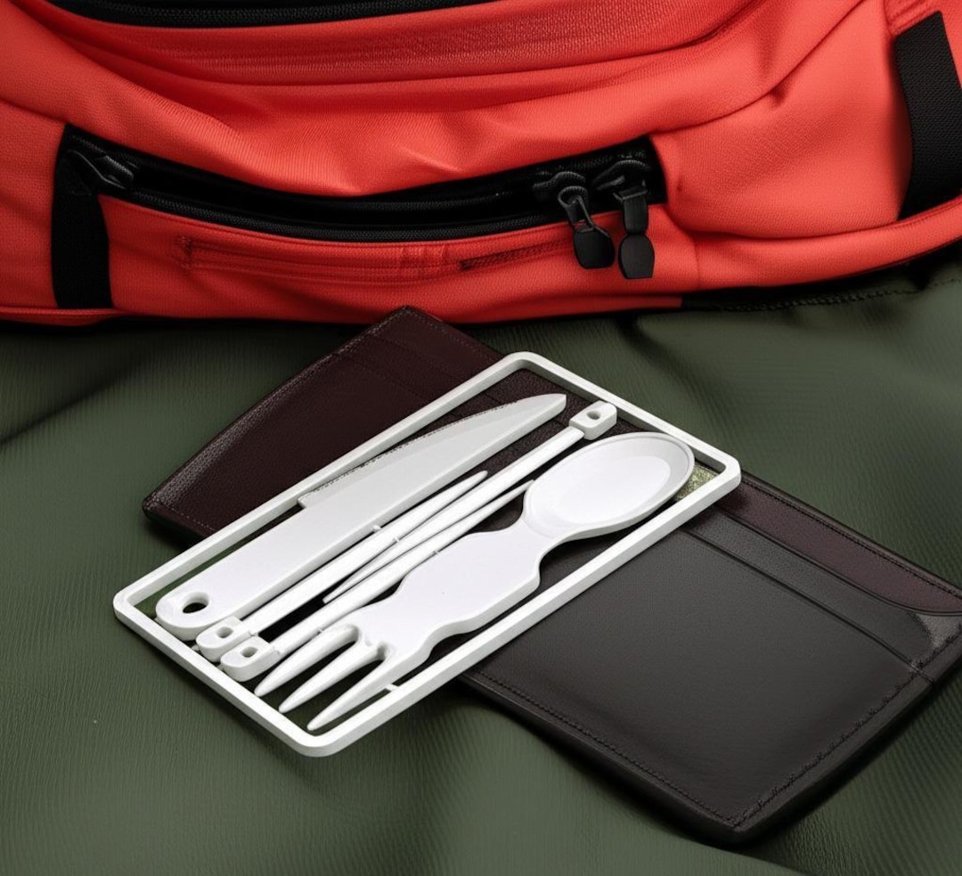 6-pack Wallet Spork Kit Card – Flat-pack Spoon + Fork + Knife + 3 ...