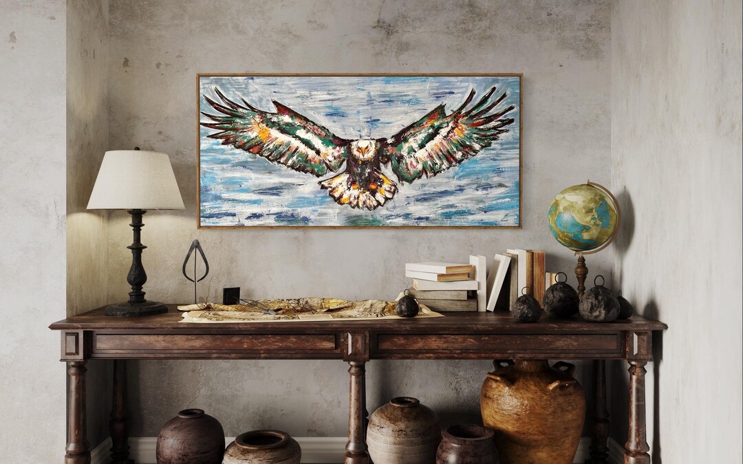 Eagle Canvas Wall Art, Soaring Eagle Print - Home Office Decor, Nature ...