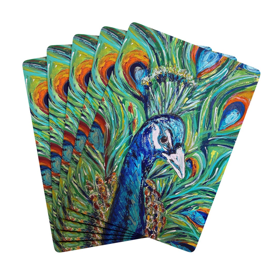 Peacock Poker Playing Cards - Unique Deck for Card Games, Poker Night ...