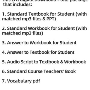 HSK2 Standard Course Bundle Includes Student Textbook, Workbook, Answer ...