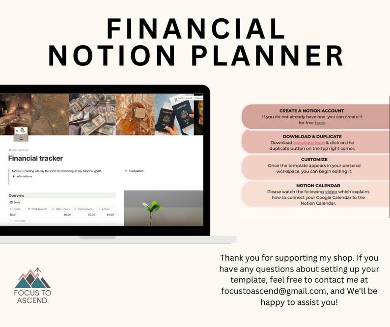 Financial Planner Notion Template - Etsy