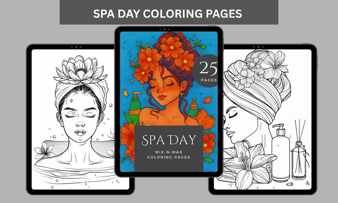 25 Printable ADHD Spa Day Coloring Pages, Calming Self Care Scenes ...