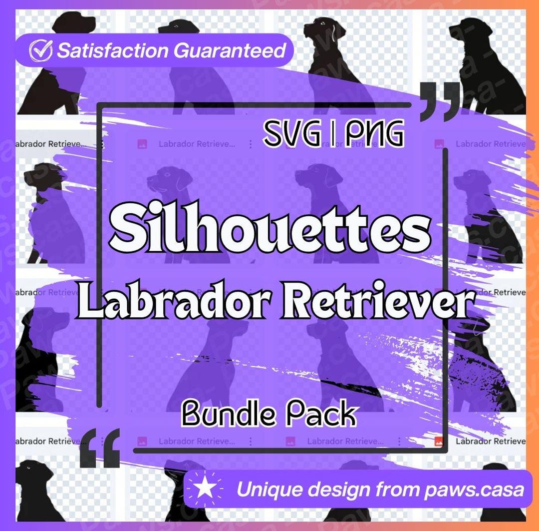 Labrador Retriever Silhouettes SVG PNG 10 Variations Bundle Pack - Etsy