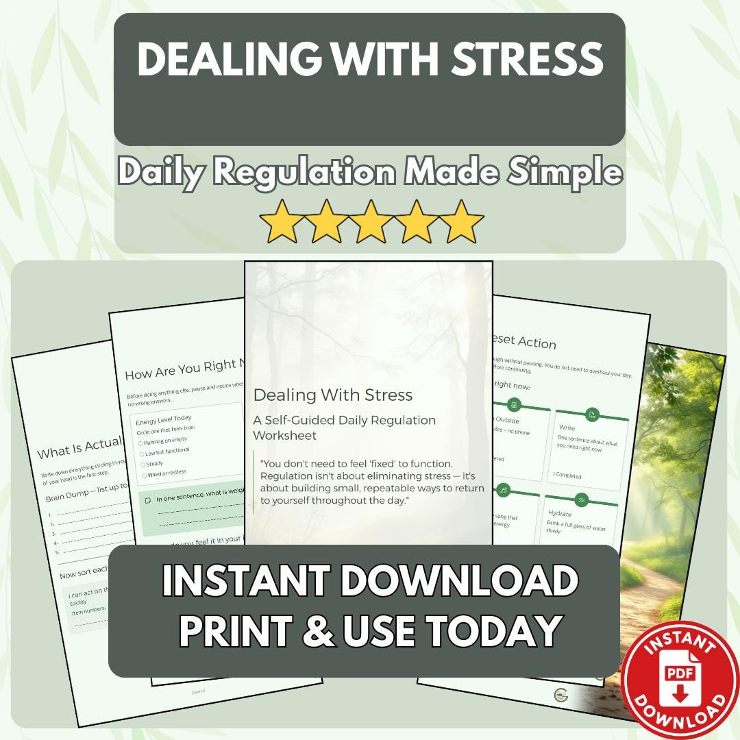 Stress Relief Worksheet | Daily Mental Wellness, Anxiety Relief (PDF ...