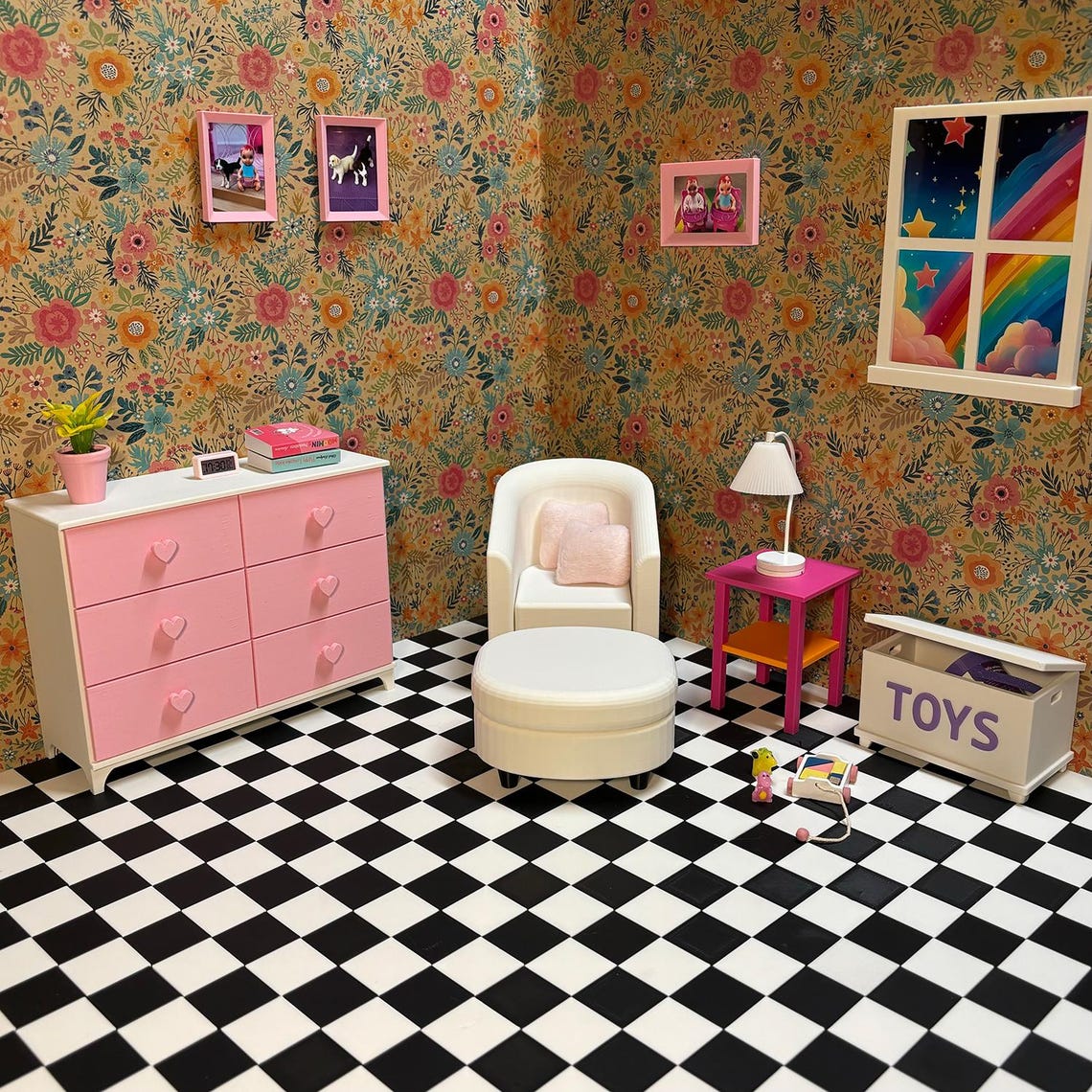 Doll House Ottoman - Doll Furniture - Pick Your Colors - 1:6 Scale - Etsy