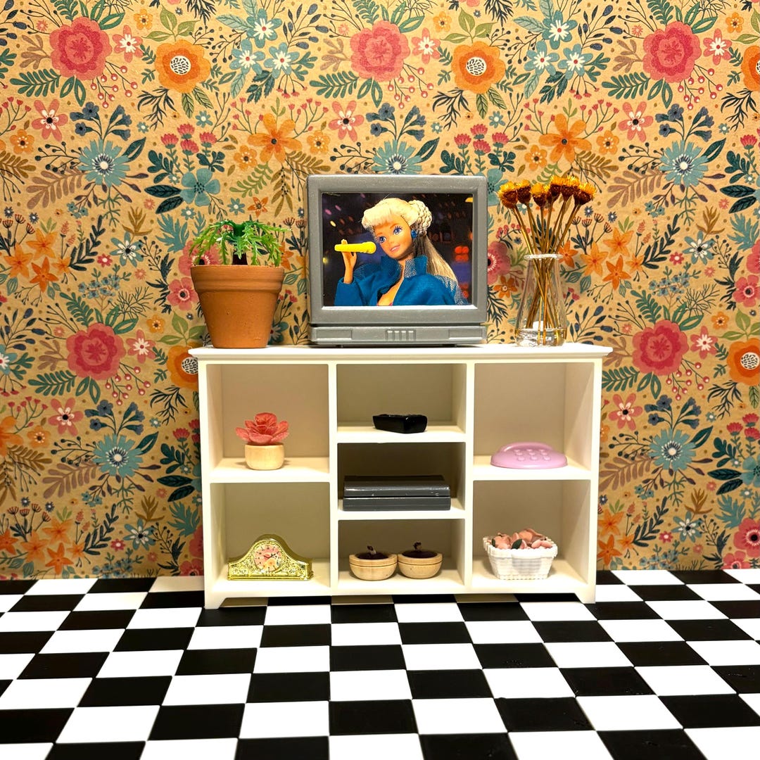 Doll House TV Stand Doll Furniture for Kids Pick Your Colors 1:6 Scale ...