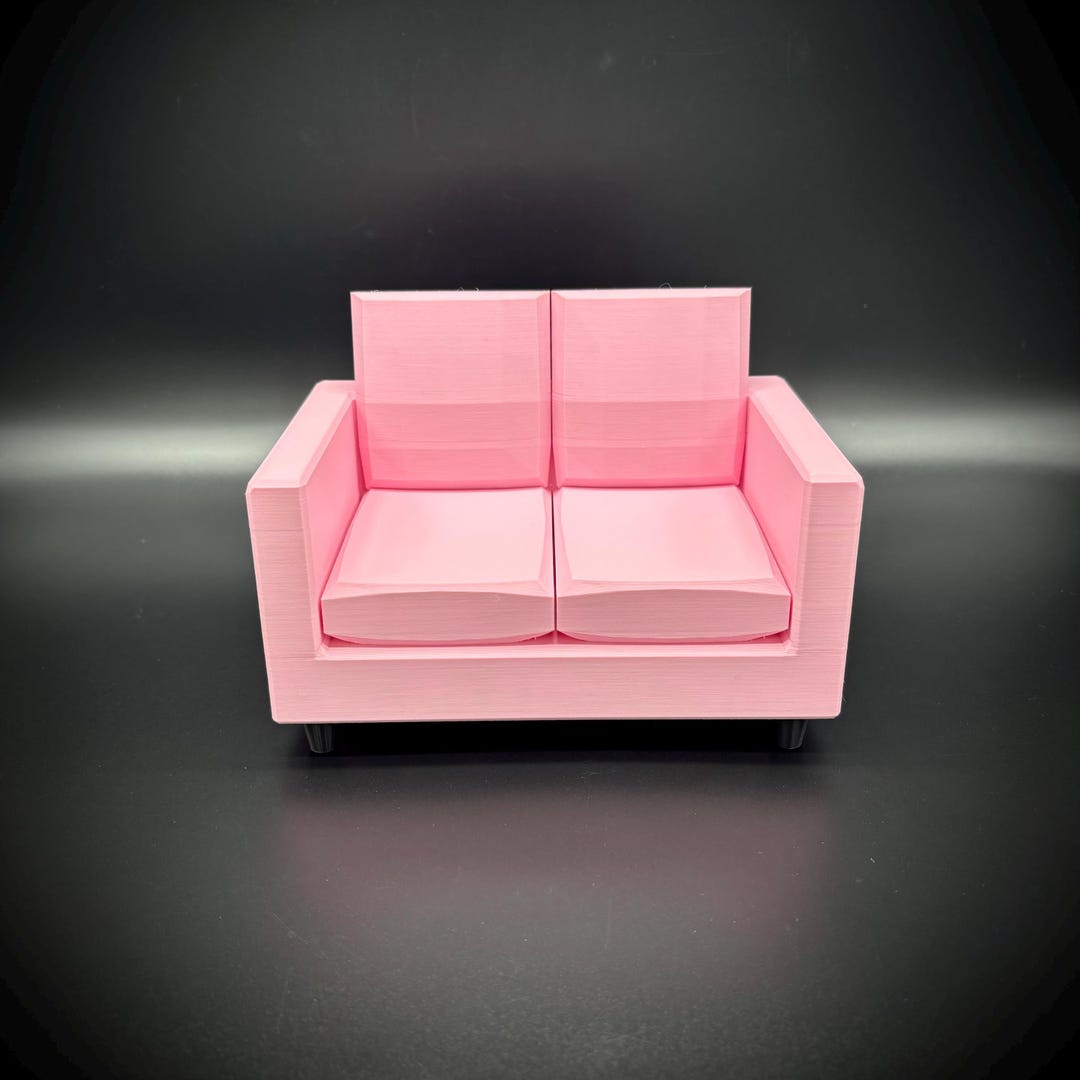 Pink Dollhouse Love Seat: 1/6 Scale Fashion Doll Furniture - Etsy