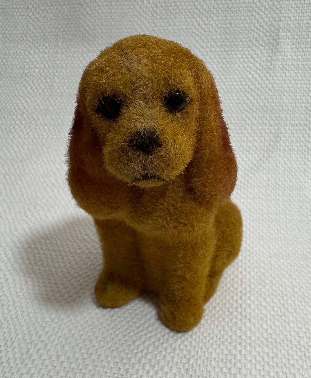 Vintage Flocked Felt Cocker Spaniel Dog Plastic Baby Animal Figurine ...