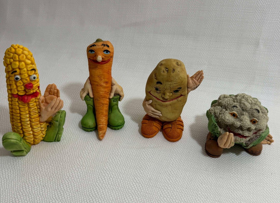 Vintage Set of Anthropomorphic Vegetable Figurines Made in Italy Hand ...