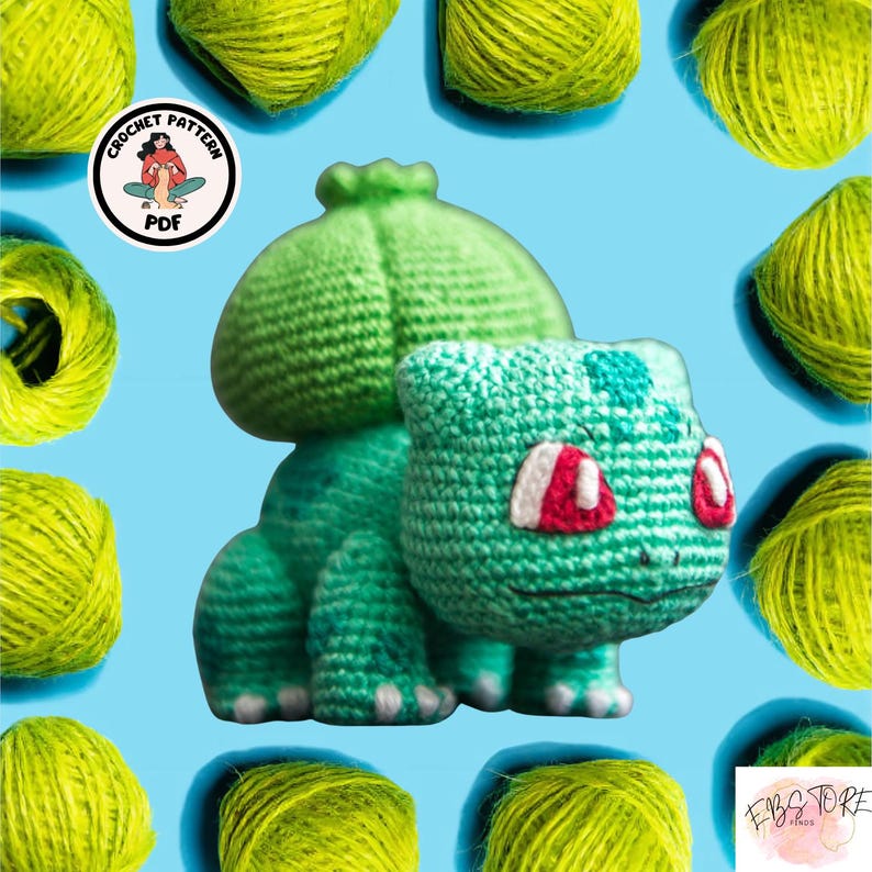 Bulbasaur Pokemon Amigurumi Crochet Pattern, Handmade Balbasaur Crochet ...