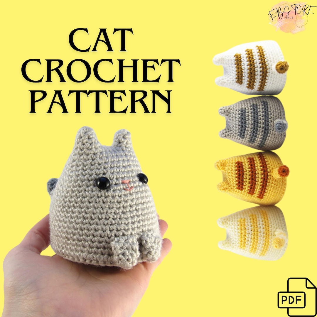 Crochet Cat Pattern, Amigurimi Cat Pattern, Handmade Cat Pattern ...