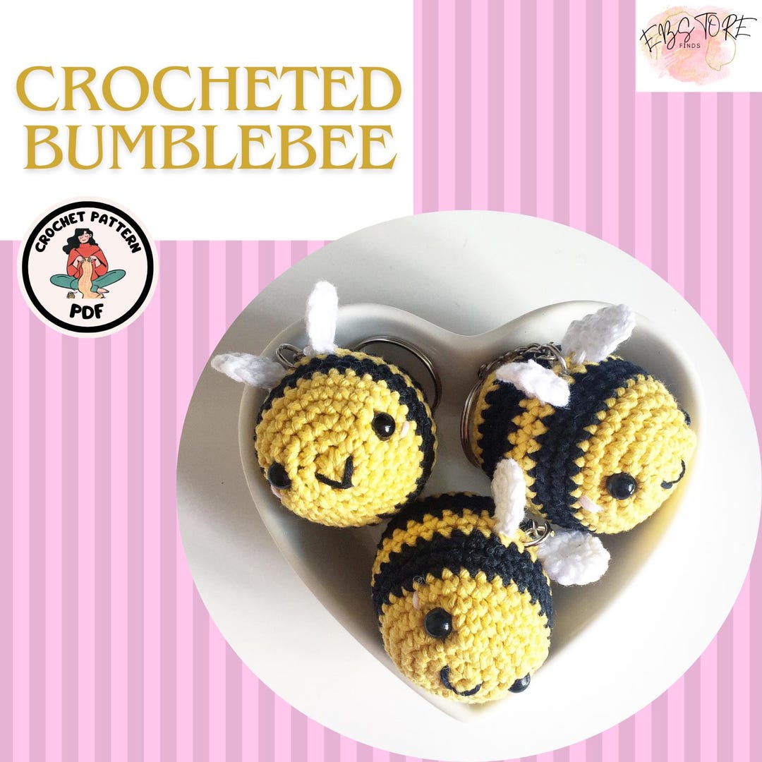 Crochet Bumblebee, Crochet Pattern Bumblebee, Handmade Bumblebee, Bumblebee Keyring, Amigurumi ...