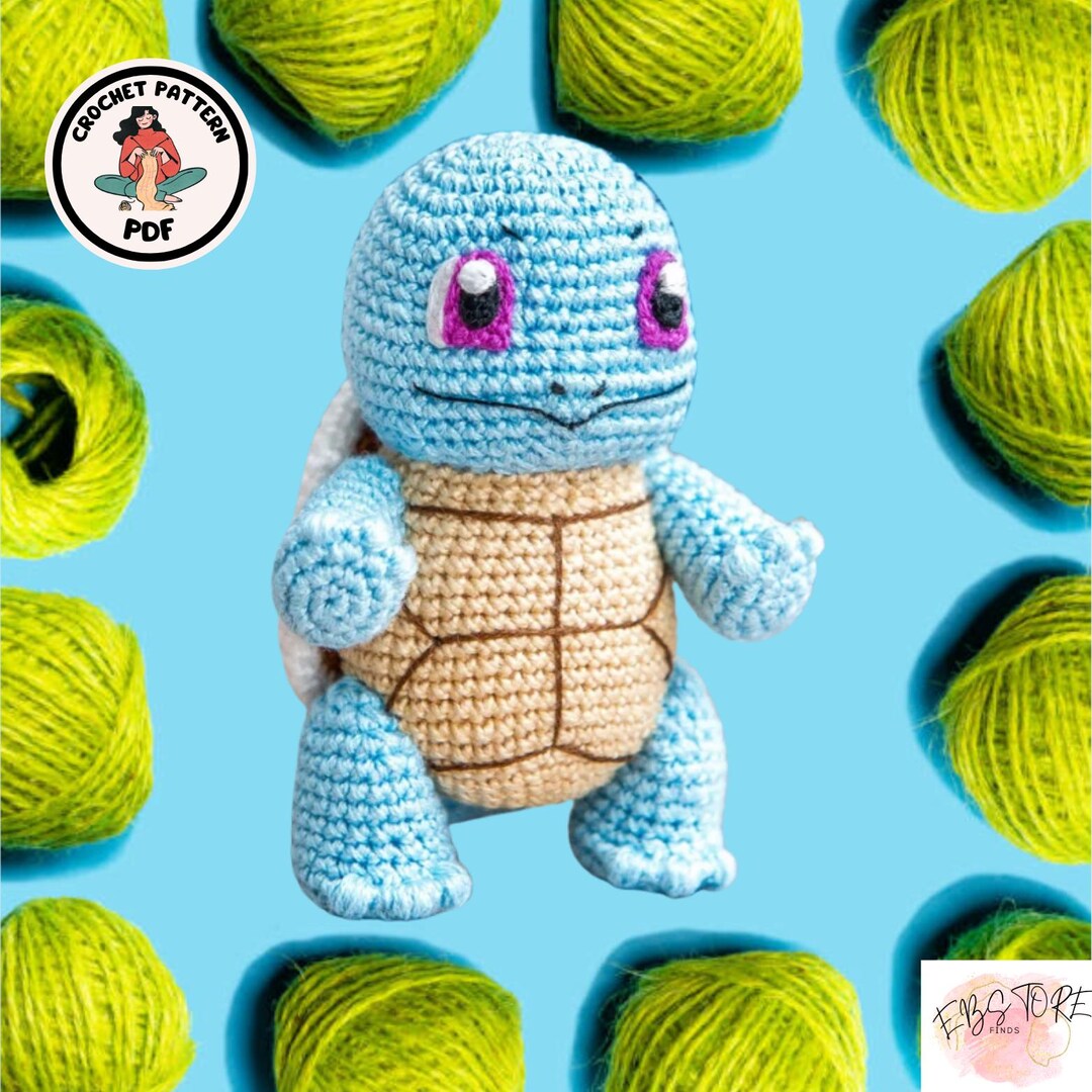 Pokemon Squirtle Amigurumi Crochet Pattern, Handmade Pokemon Squirtle ...