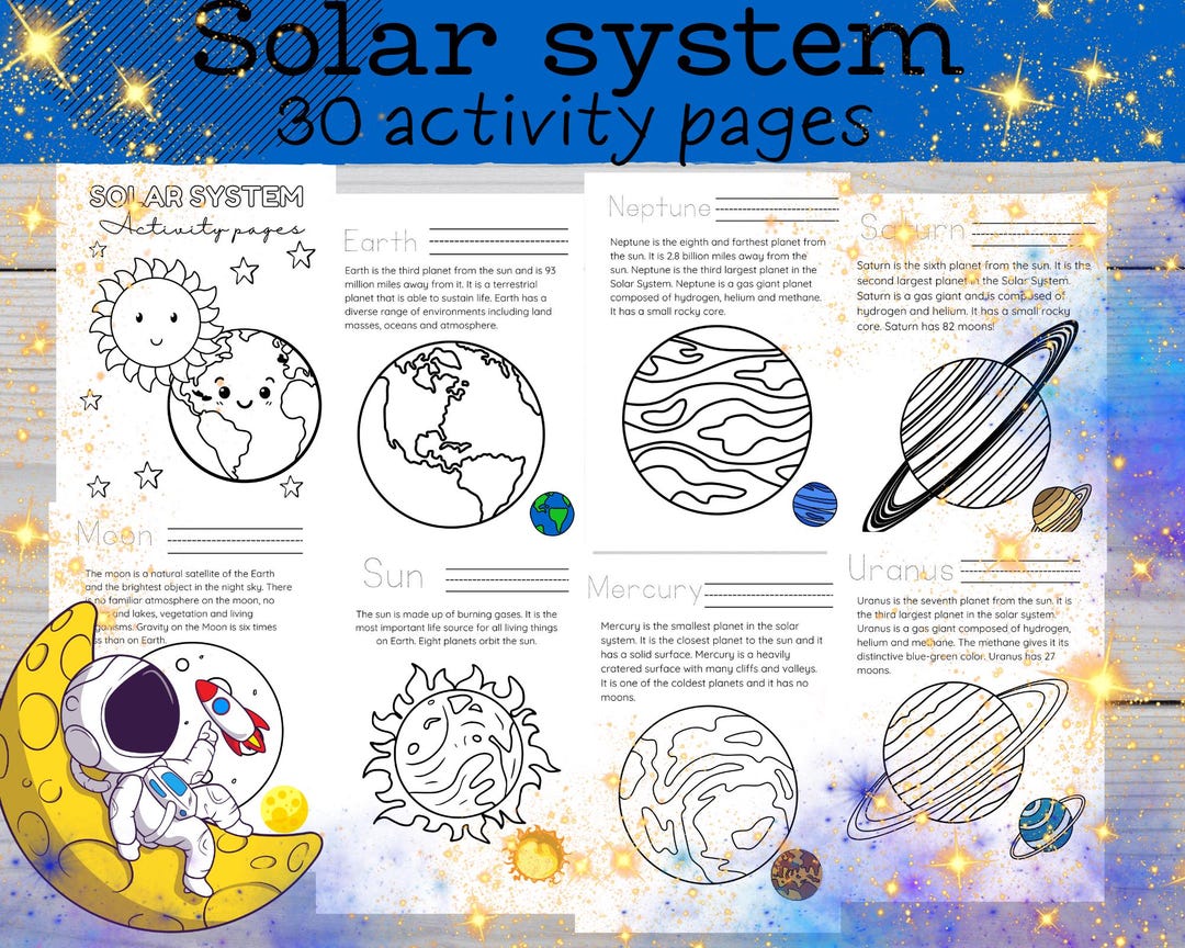 Solar System Coloring Pages: 30 Printable Activity Sheets (digital ...