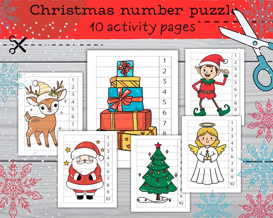 Christmas Number Puzzle | Winter Activity Game (PDF) - Etsy
