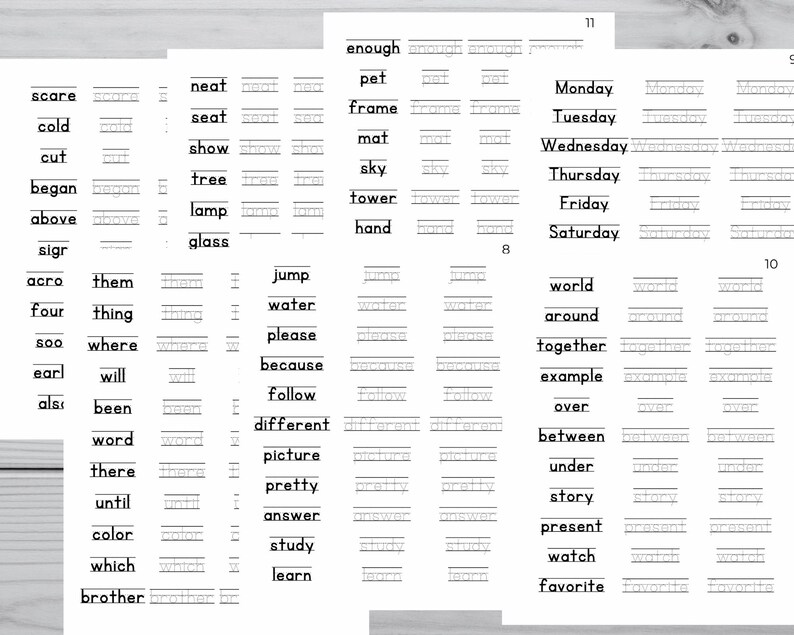 Sight Word Spelling Worksheets, 2nd-3rd Grade(pdf) - Etsy