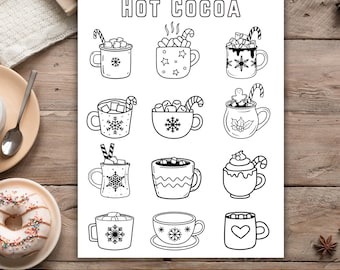 hot chocolate mug coloring page