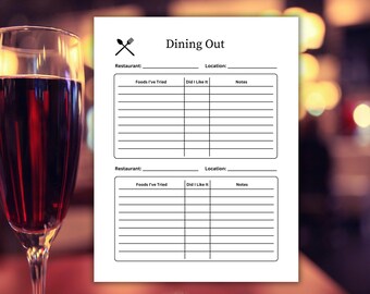 Dining Out Restaurant Tracker - Etsy