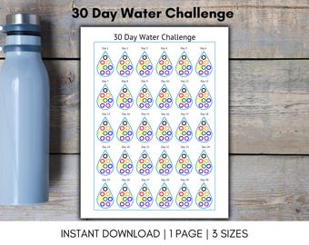 30 Day Water Challenge Printable - Etsy