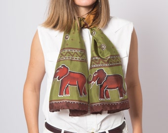 Elephant Print Scarf - Etsy