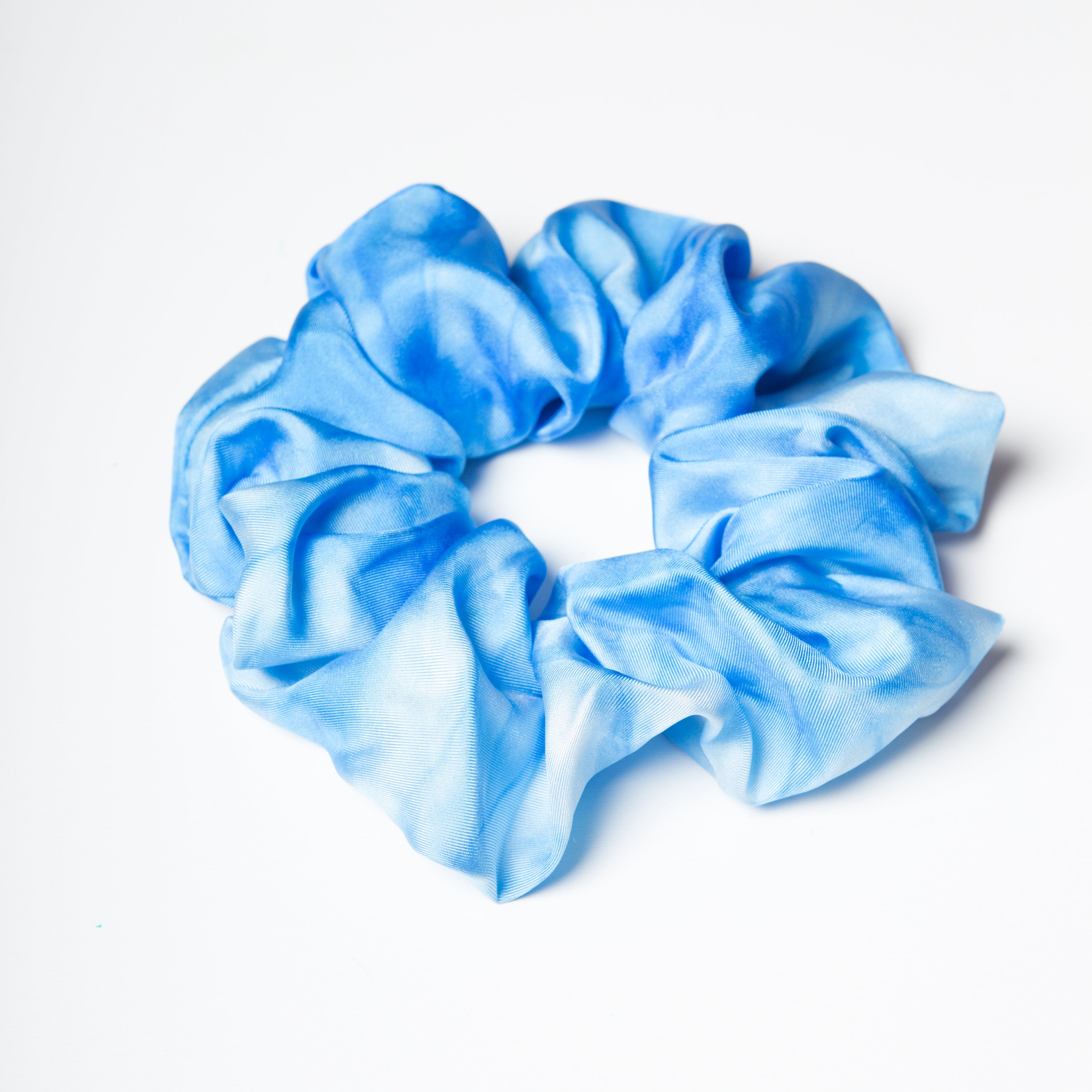 Light Blue Large Silk Scrunchie Blue Scrunchie Silk Twill Hand | Etsy