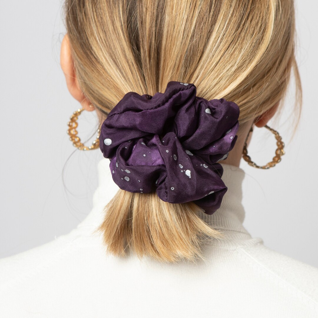 Purple Galaxy Silk Scrunchie Hand Dyed Pure Silk Scrunchie - Etsy
