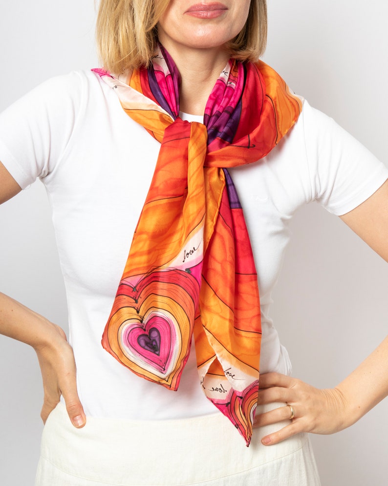 Lesbian Flag Hand Painted Silk Square Scarf LGBTQ Lesbian Art Lesbian ...