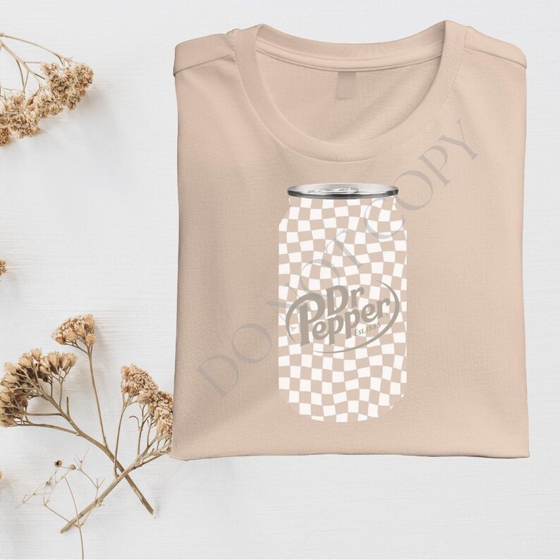 Neutral Checkered Dp Soda Can PNG Vinyl Transfer Download Iron-on Heat ...