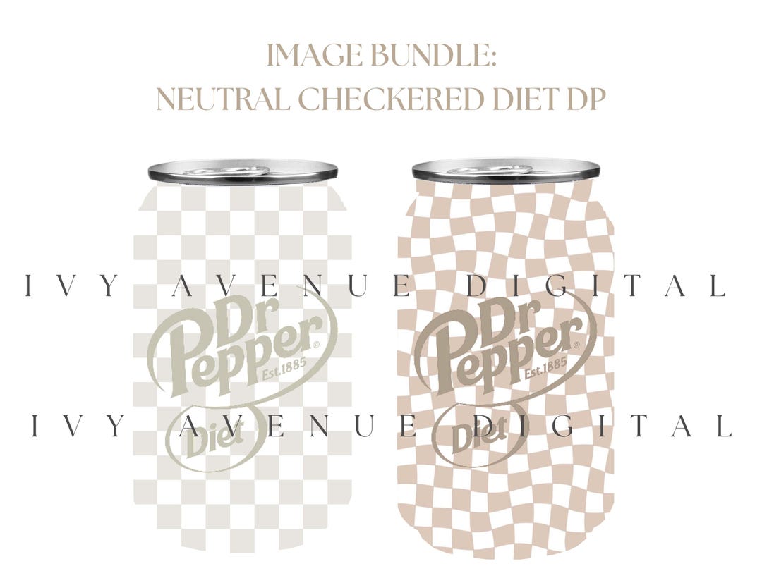 Neutral Checkered Diet Dr. P Soda Can PNG • Vinyl Transfer Download ...