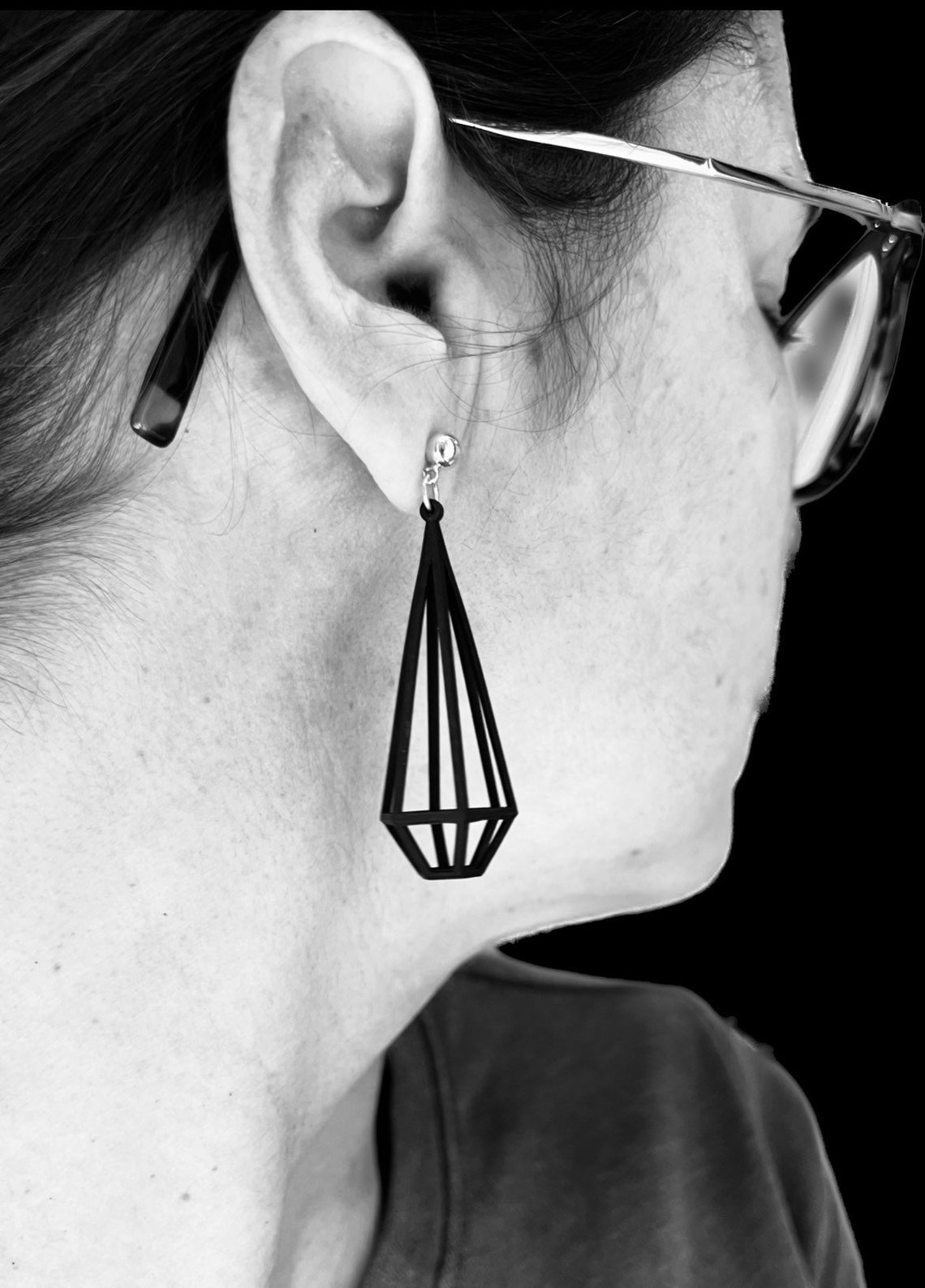 Dripping Gem 14K Gold and Black Dangle Earrings - Etsy