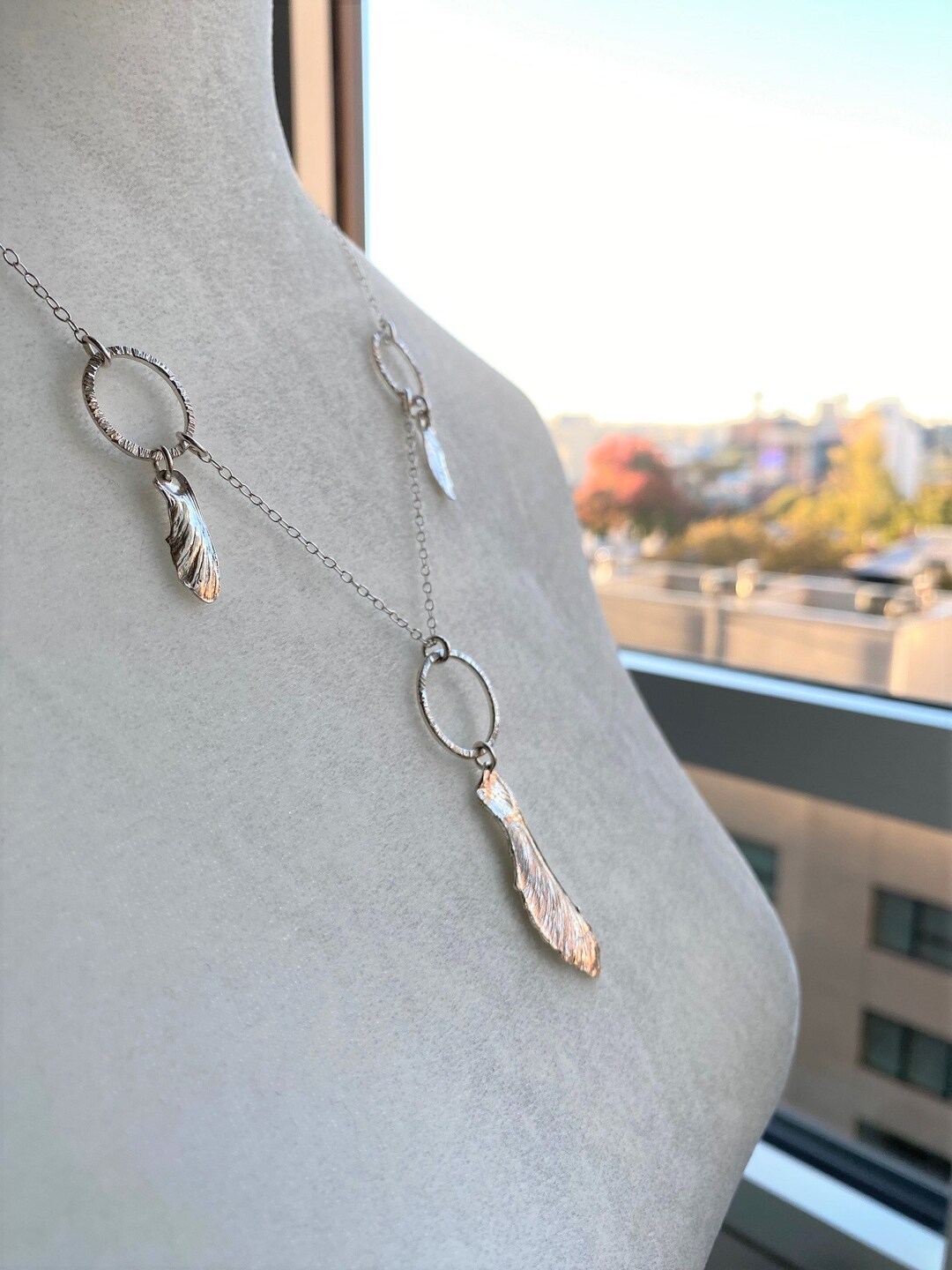 Triple Samara Sterling Silver Dream Catcher Necklace Unique - Etsy