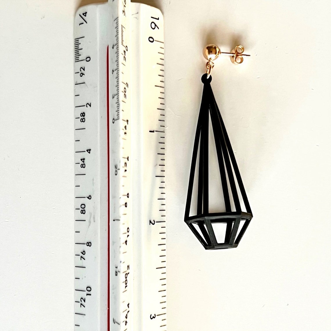 Dripping Gem 14K Gold and Black Dangle Earrings - Etsy