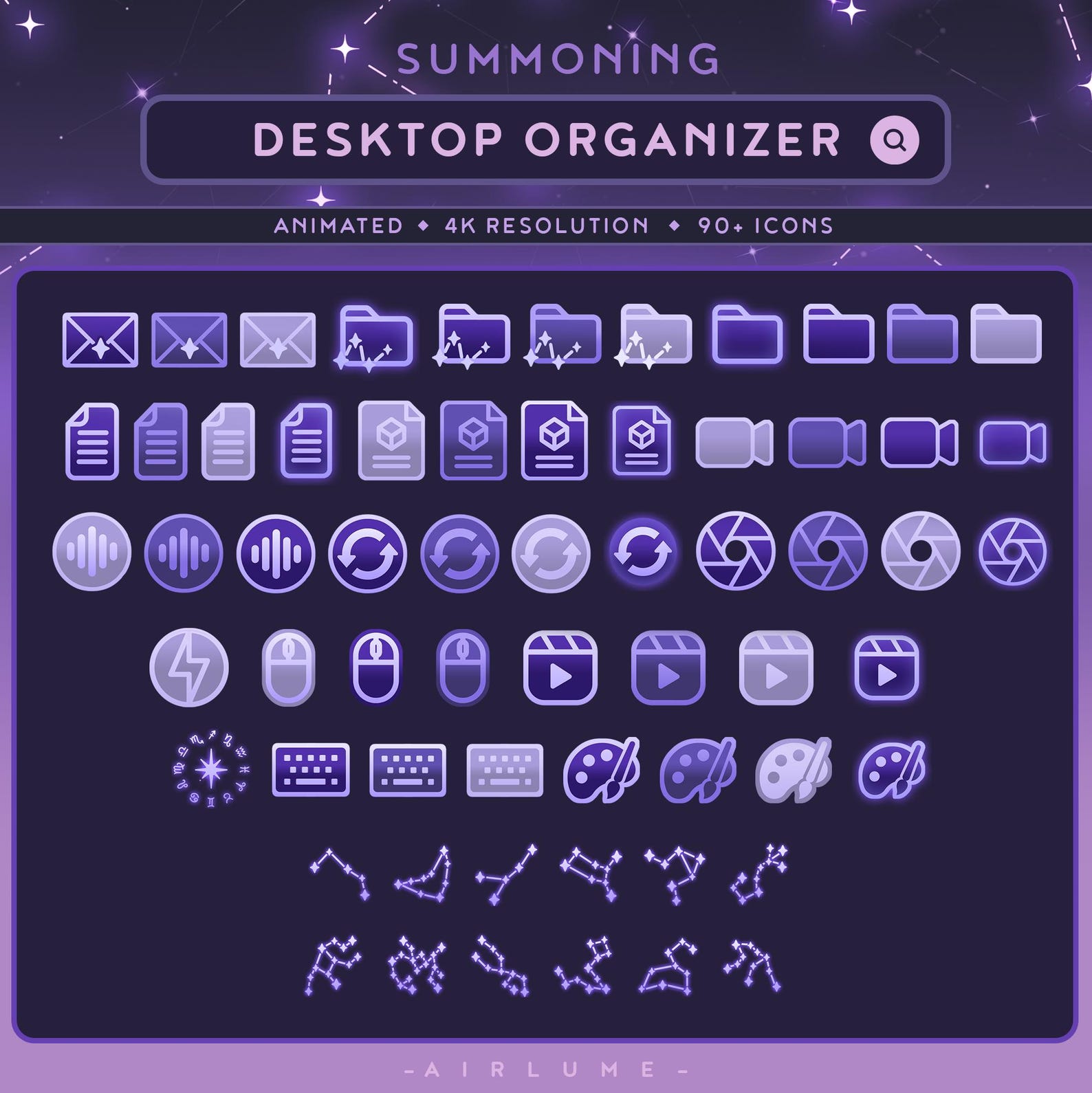 Summoning Circle Desktop Organizer: Animated 4K Wallpaper, 90+ Icons ...